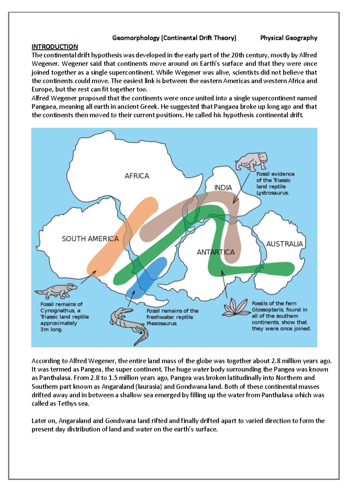 Continental Drift Theory: Insights into Geomorphology and Physical ...