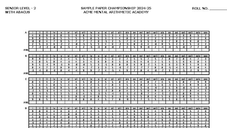 Senior Level 2 Sample Paper - Championship 2024-25 - Studocu