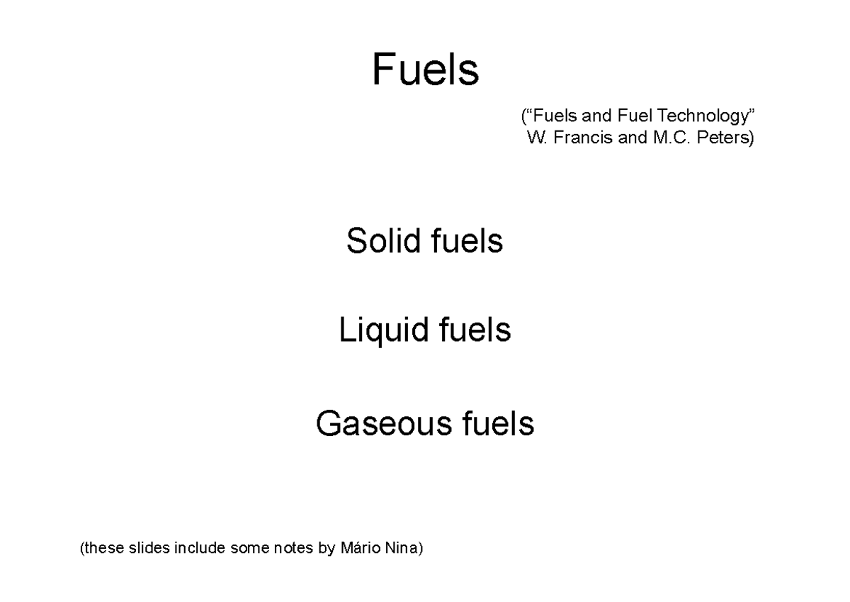 Chap-7 Fuels - Lecture Notes on Solid and Liquid Fuel Analysis - Studocu
