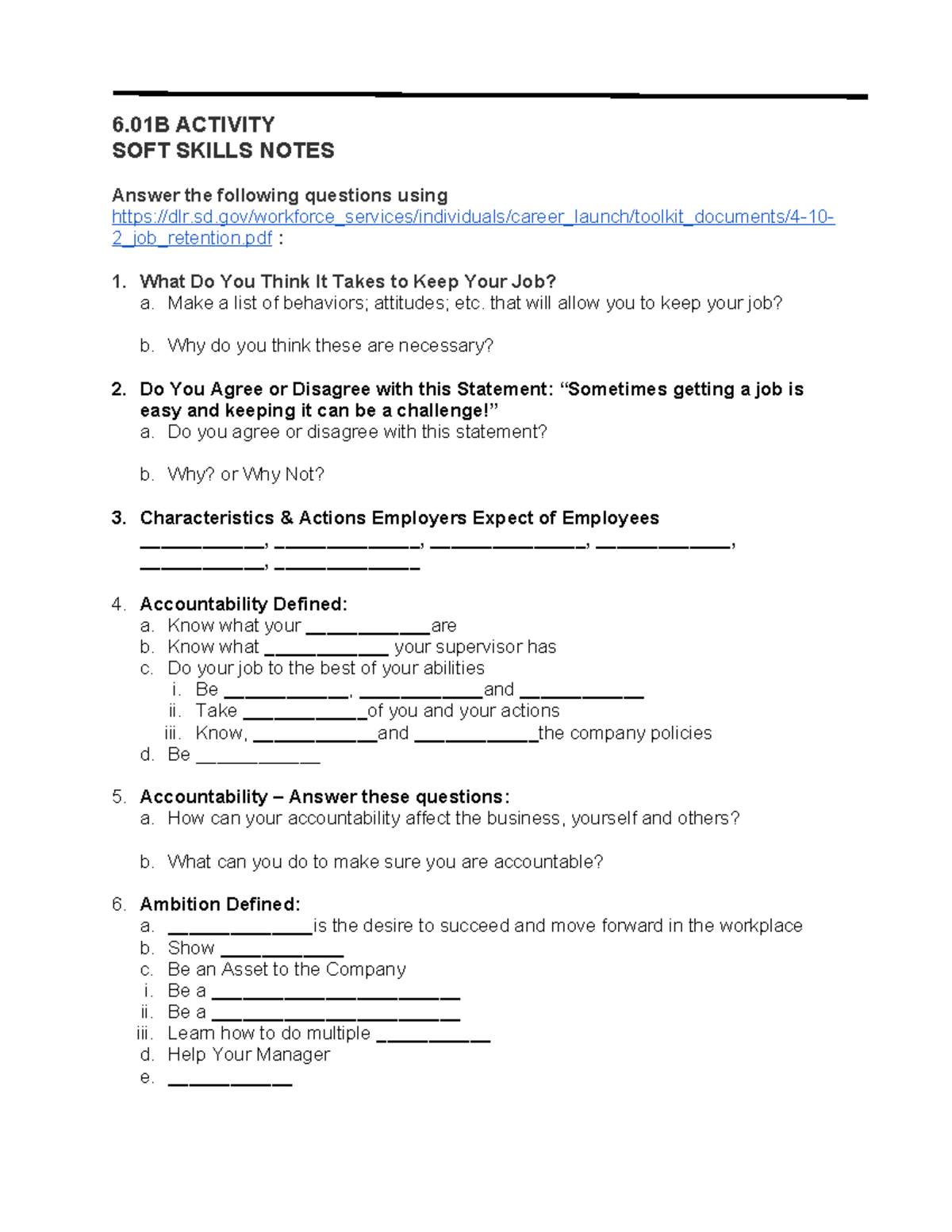 6.01B Soft Skills: Essential Notes for Job Retention & Professionalism ...
