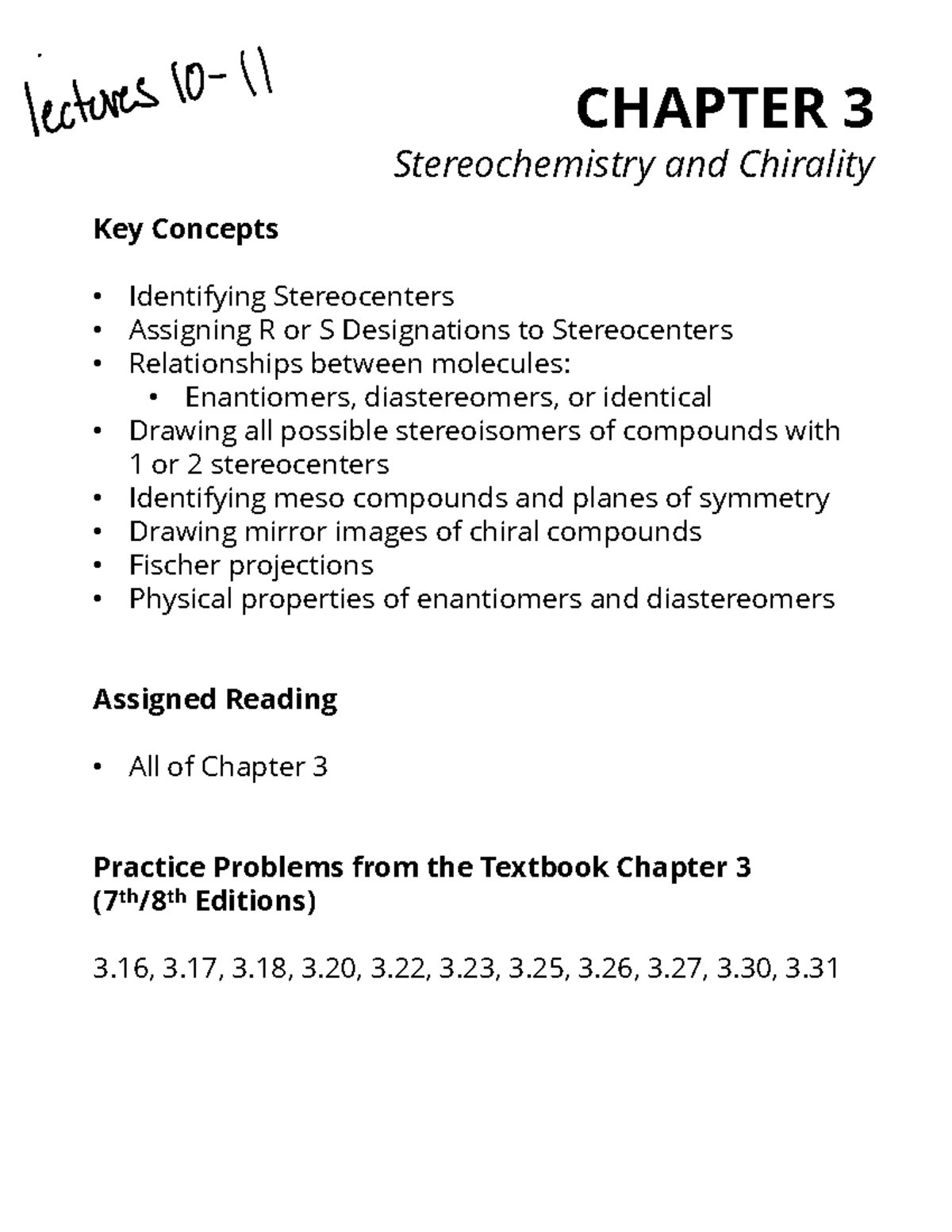 Ch03-Stereochemistry Chirality - Purdue, CHEM 25500, Dr Uyeda, Chapter ...