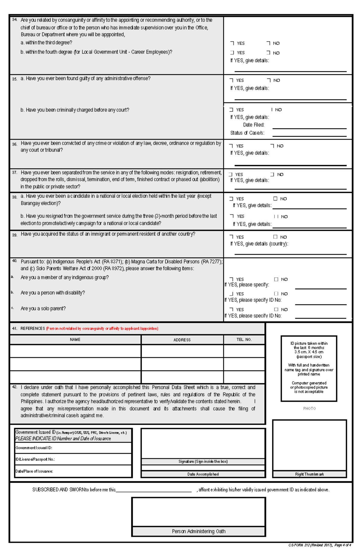 PDS Template v. 2017: Personal Data Sheet for Employment Applications ...