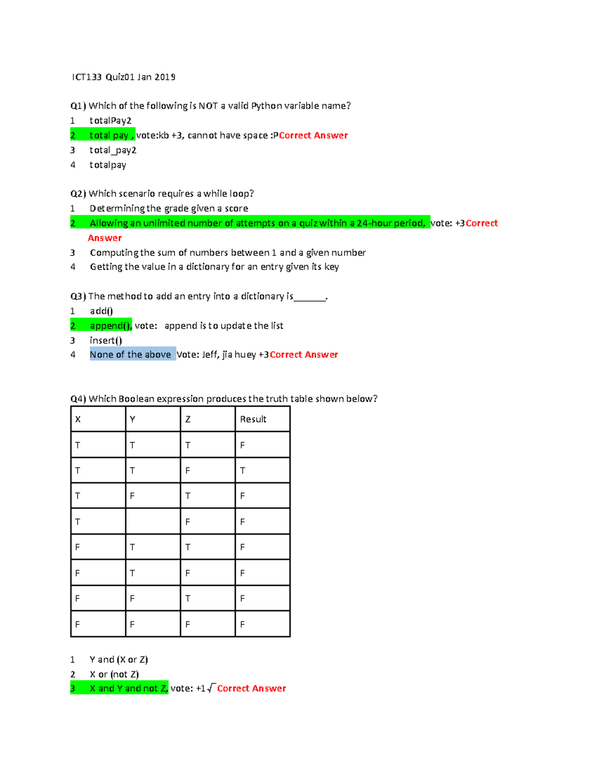 ICT 133 Quiz Latest update Jan 2019 - ICT133 Quiz01 Jan 2019 Q1) Which ...