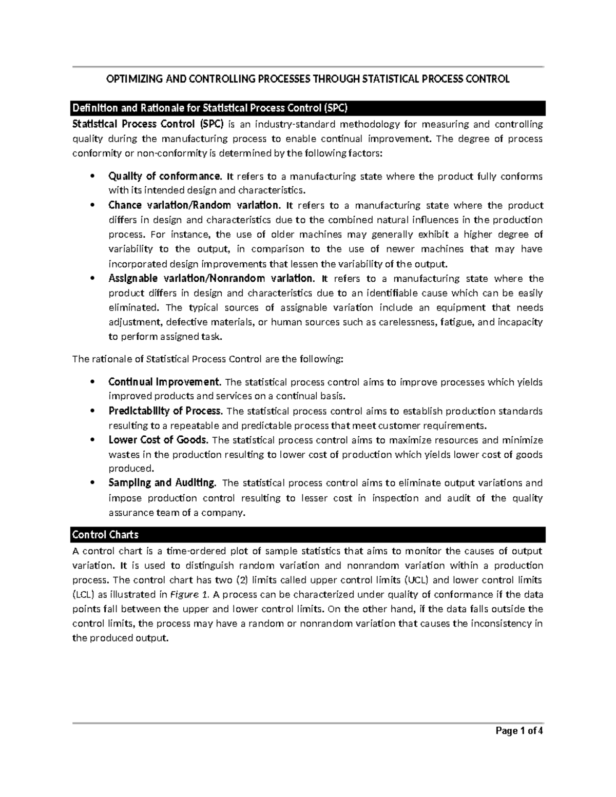 TQM-WEEK-10: Statistical Process Control for Quality Improvement - Studocu