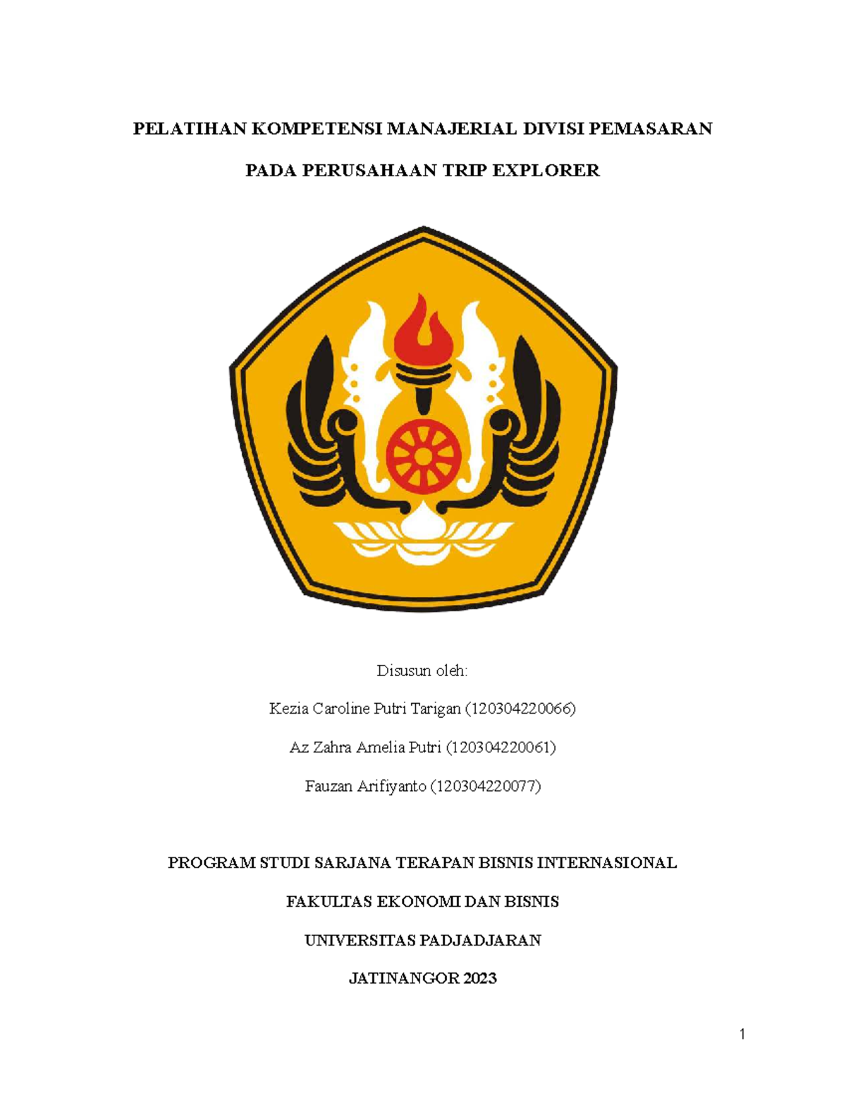 Proposal Pelatihan Kompetensi Manajerial Divisi Pemasaran Trip Explorer ...