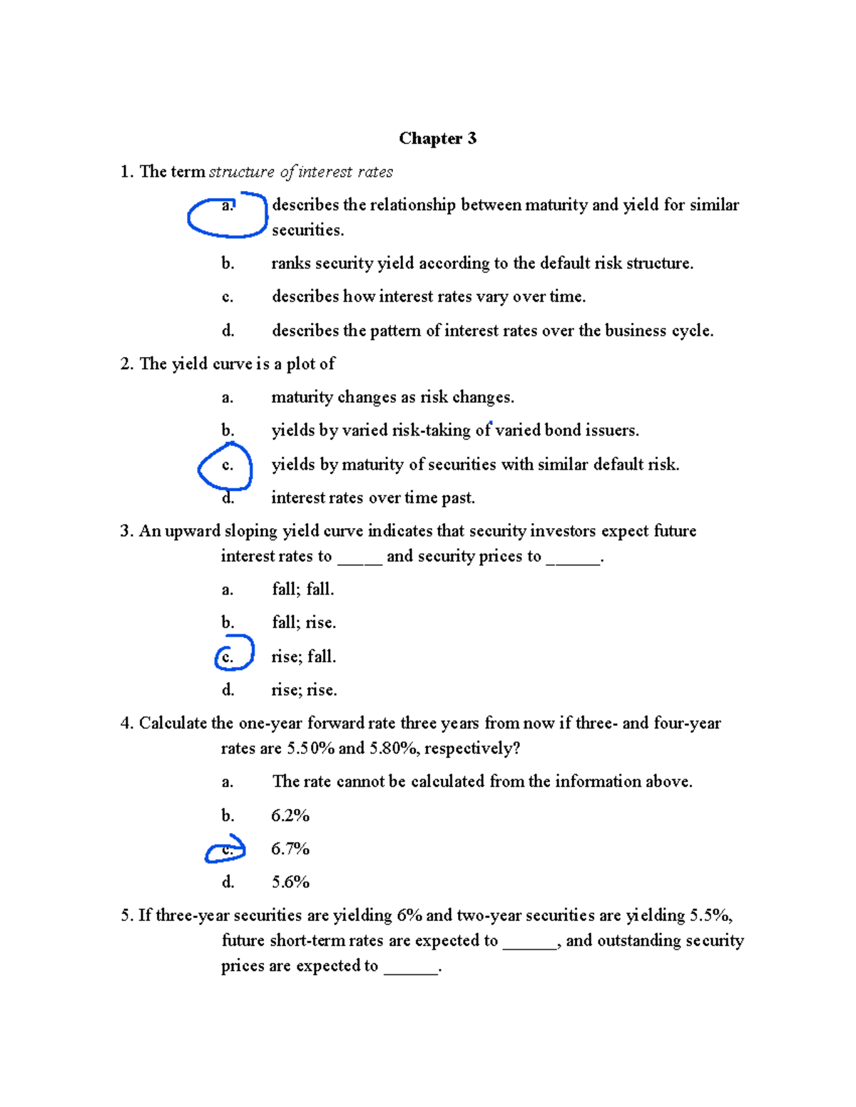 Chapter 3 - Practice Problems - Chapter 3 The term structure of ...