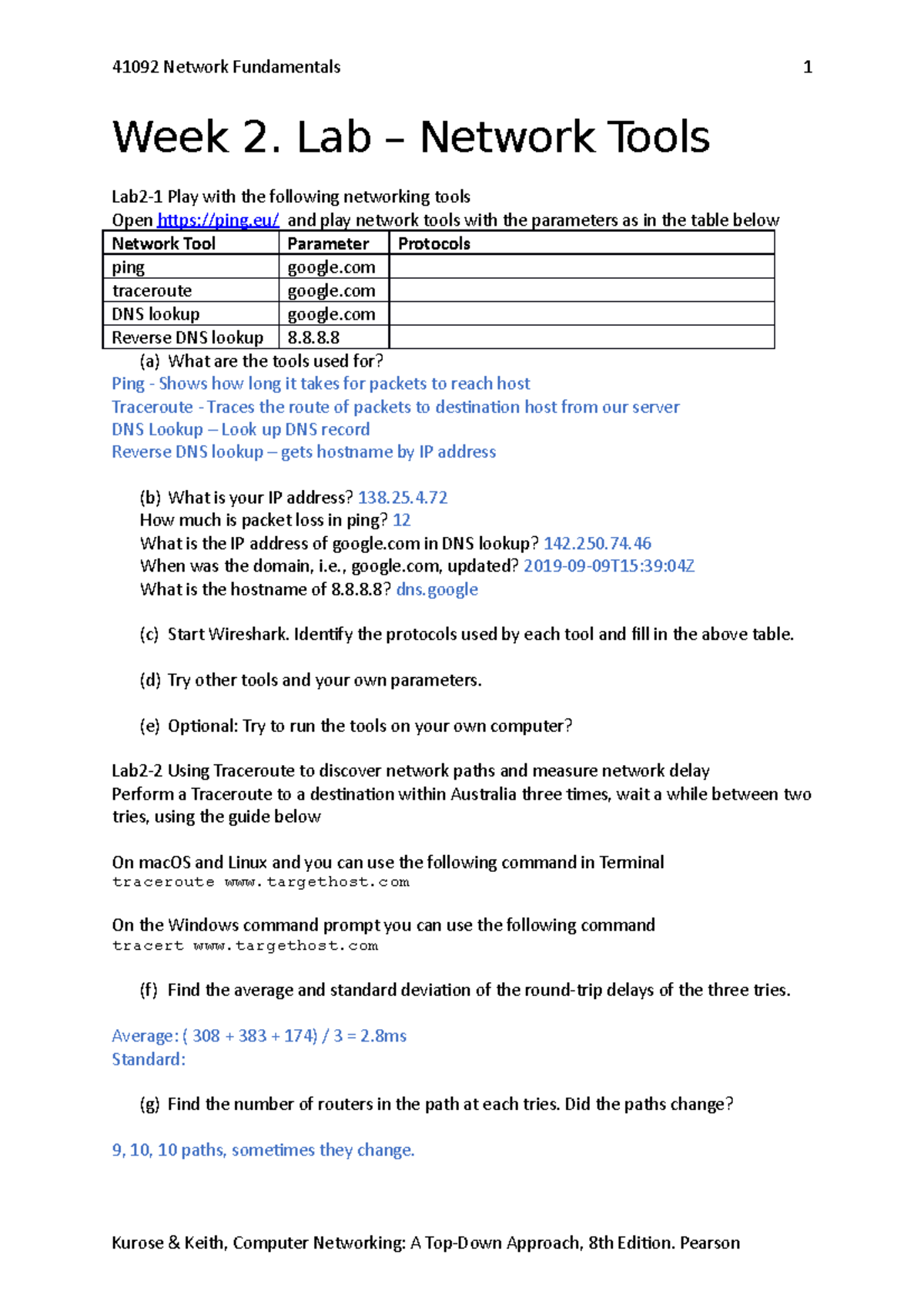 Week2-Lab-Network Tools from tutorial - 41092 Network Fundamentals Week ...