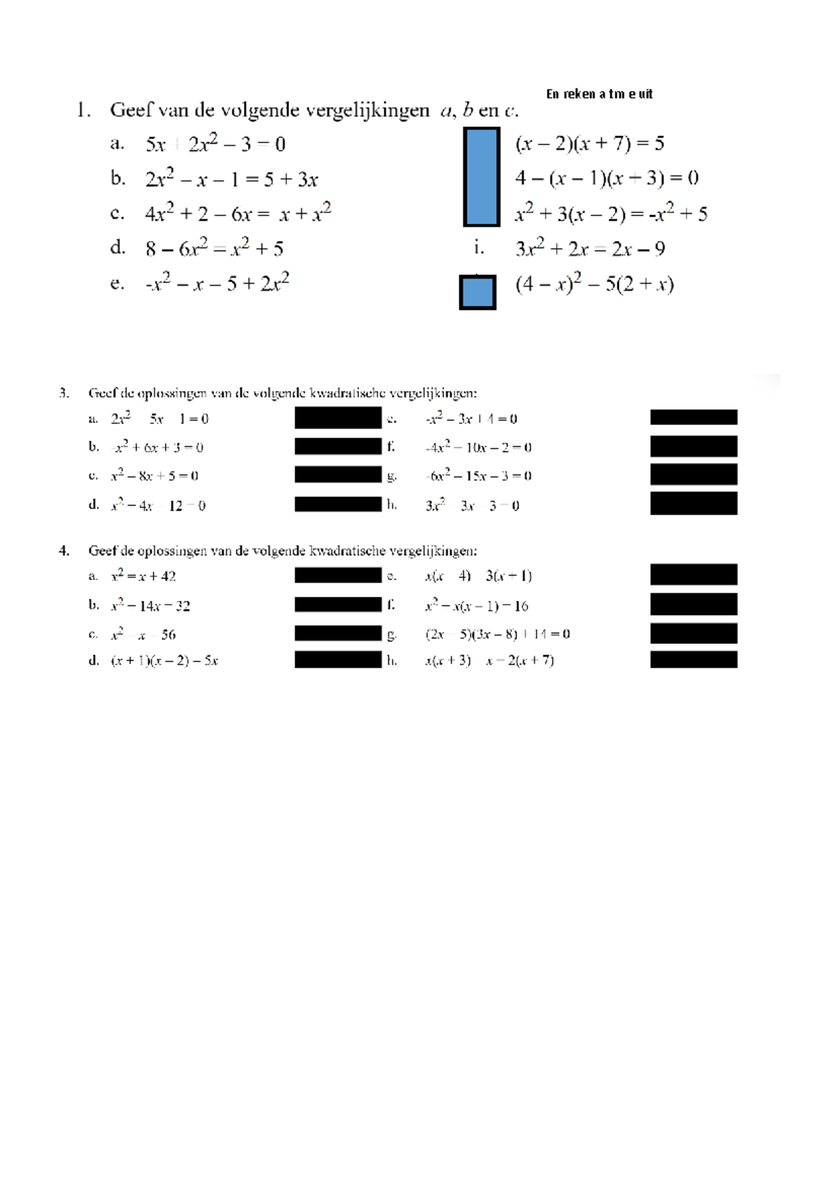 ABC-formule Oefeningen en Toepassingen - Studeersnel