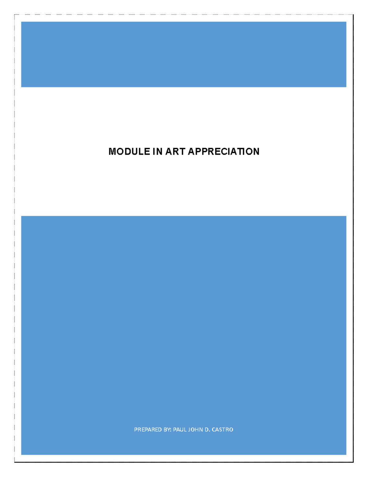 Art appreciation module revised pdf free - MODULE IN ART APPRECIATION PREPARED BY: PAUL JOHN D ...
