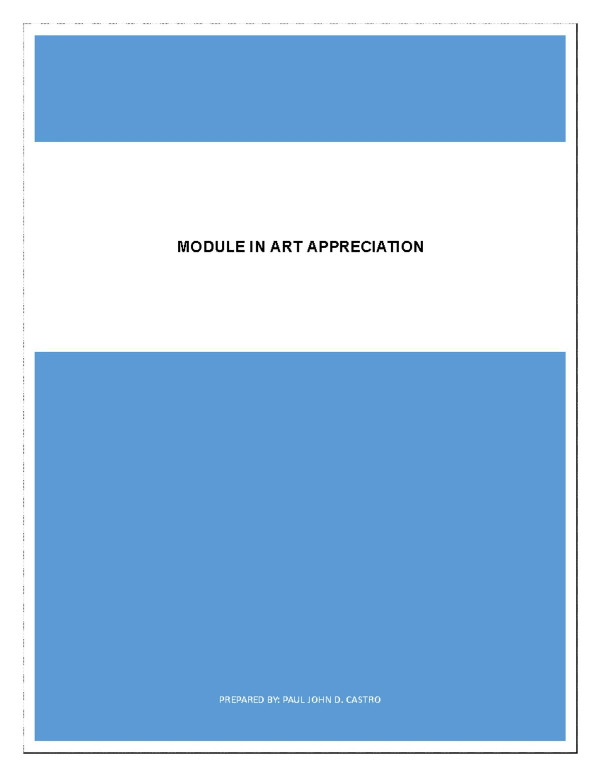 Art appreciation module revised pdf free - MODULE IN ART APPRECIATION PREPARED BY: PAUL JOHN D ...