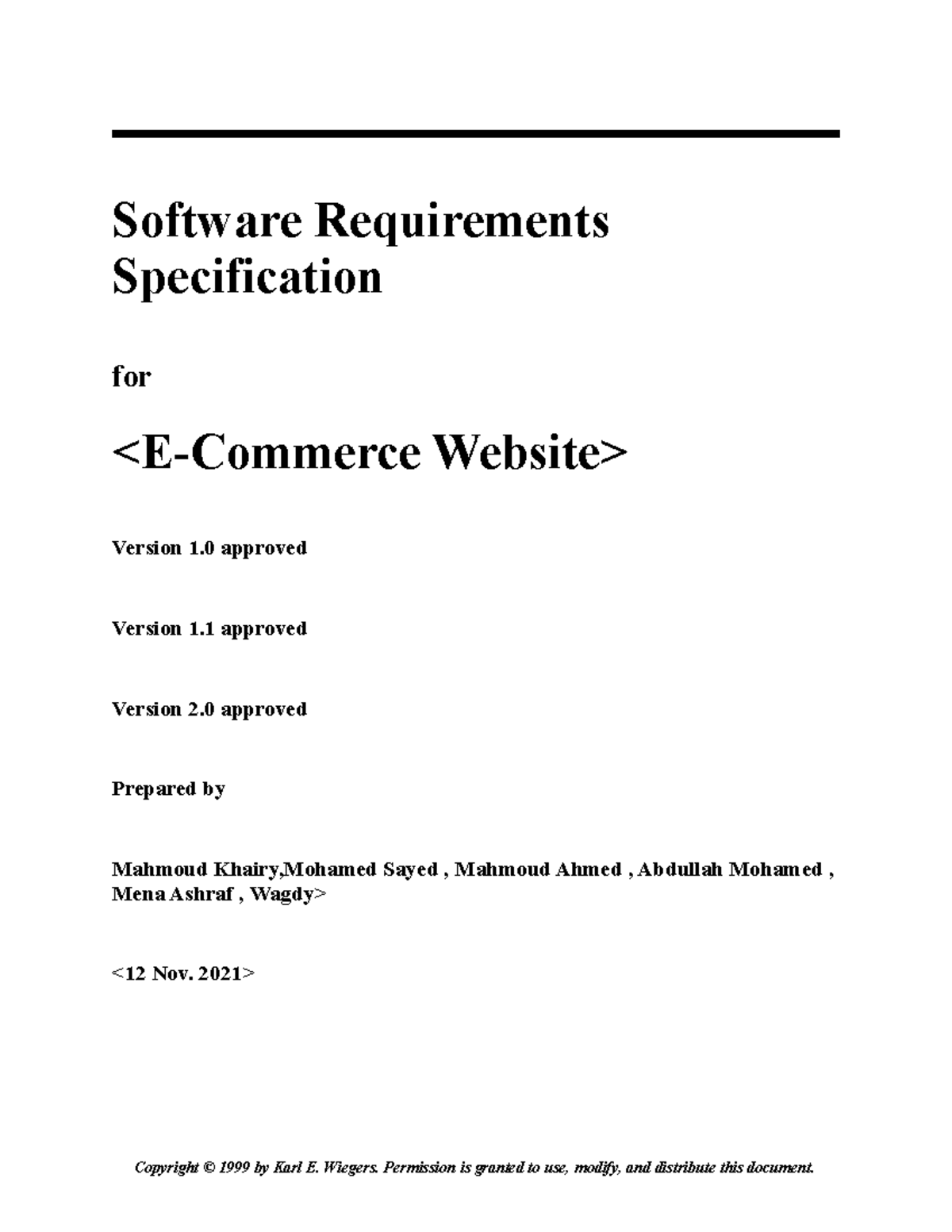 E-commerce Website SRS Document - Version 2 Overview - Studocu