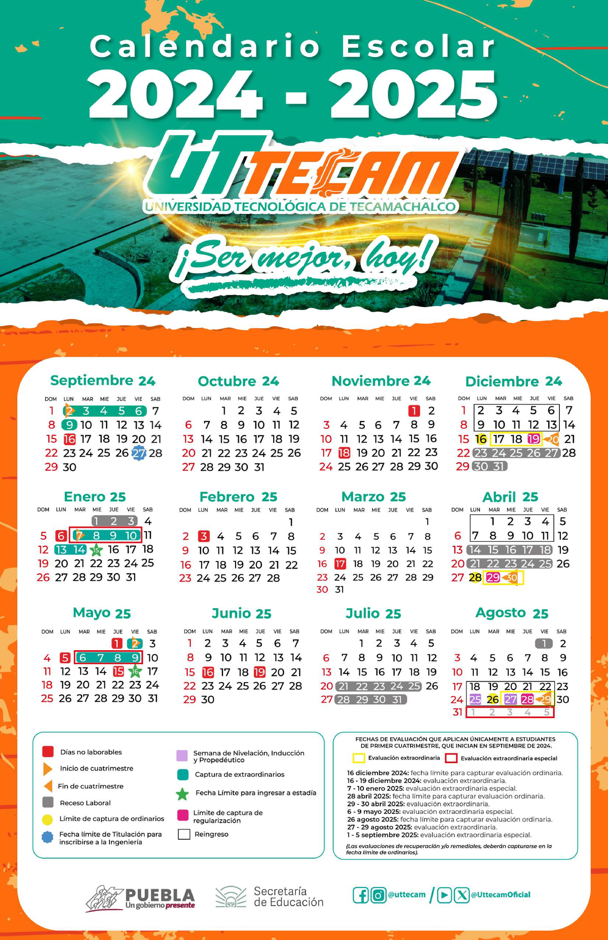 Calendario Uttecam 2024-2025 - 2024 2025 UTTECAM UNIVERSIDAD ...
