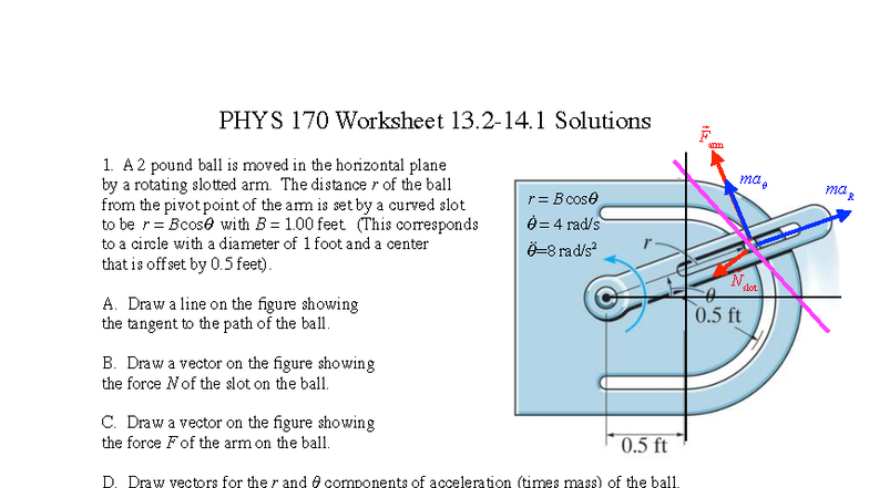 PHYS 170 Worksheet Solutions: Circular Motion Analysis - Studocu