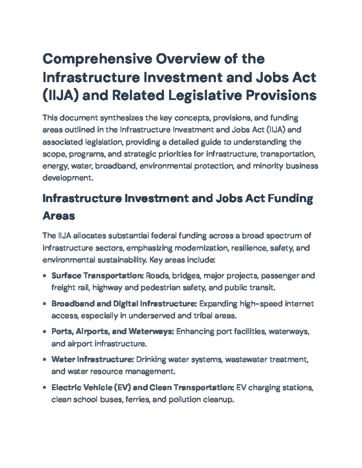 Comprehensive Guide to the Infrastructure Investment and Jobs Act (IIJA ...