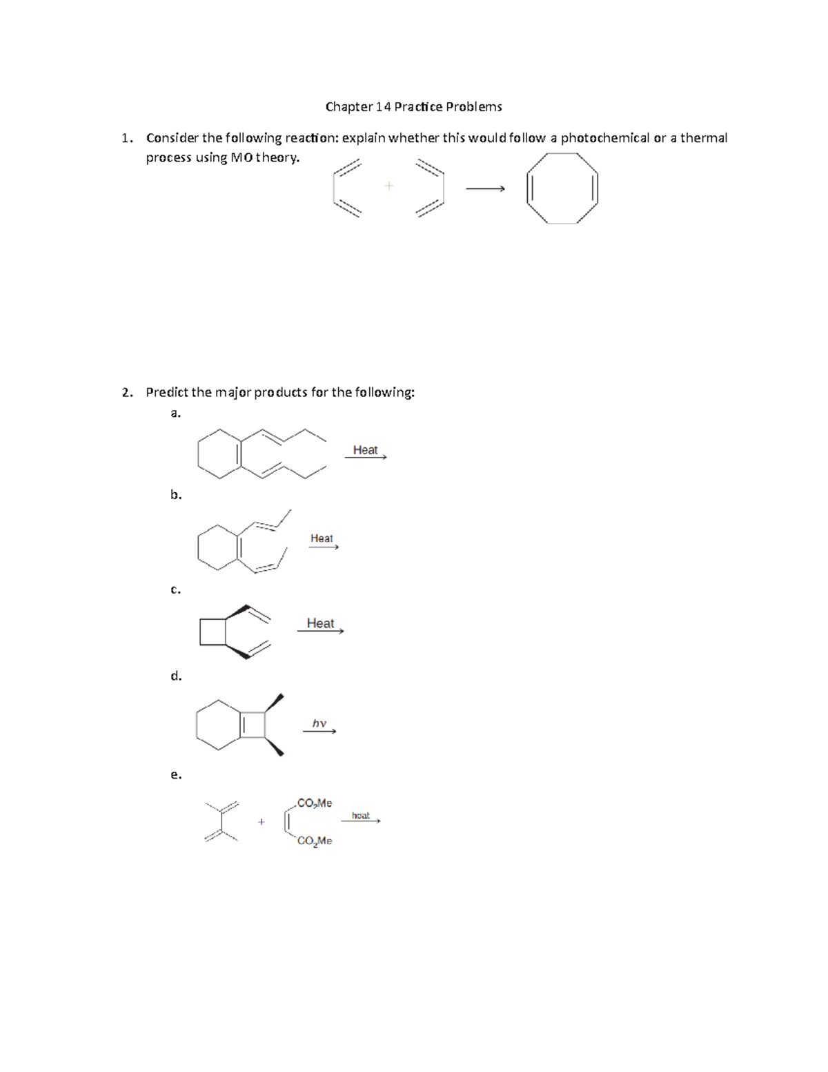 Chapter 14 Integrated Problems: MO Theory & Reaction Mechanisms - Studocu