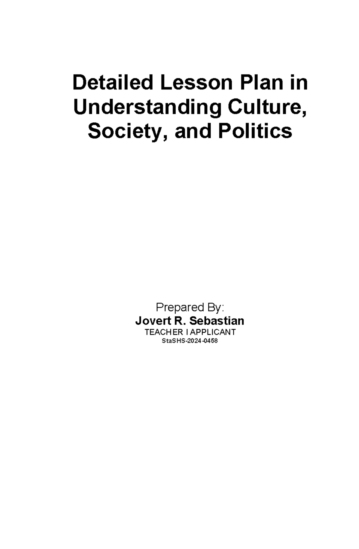 UCSP - Detailed Lesson Plan on Social Stratification - Studocu