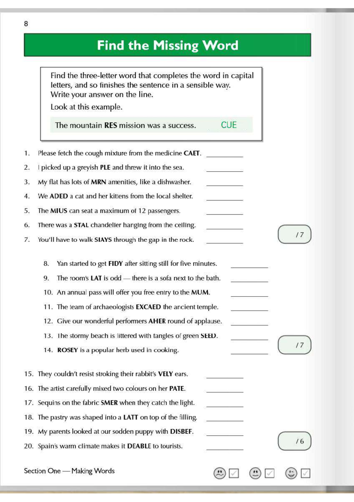 Find The Missing Word - 11 Plus Practice Exercise - Studocu
