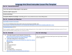 Lp direct instruction lesson plan template - Direct Instruction Lesson Plan Template General ...