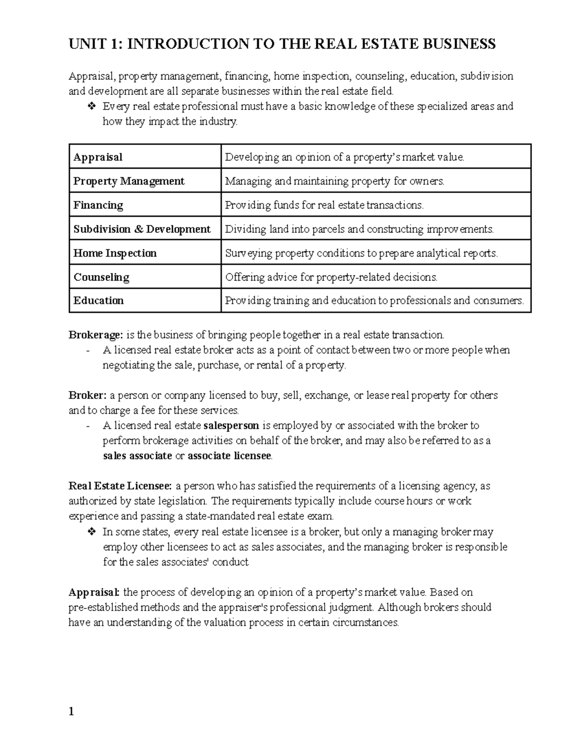 RE 101: Intro to Property Types & Management Essentials Overview - Studocu
