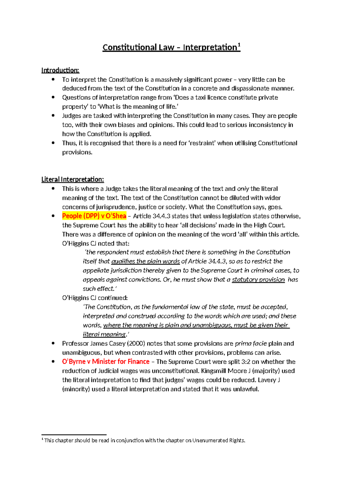 Constitutional Law Interpretation: Key Approaches and Cases - Studocu