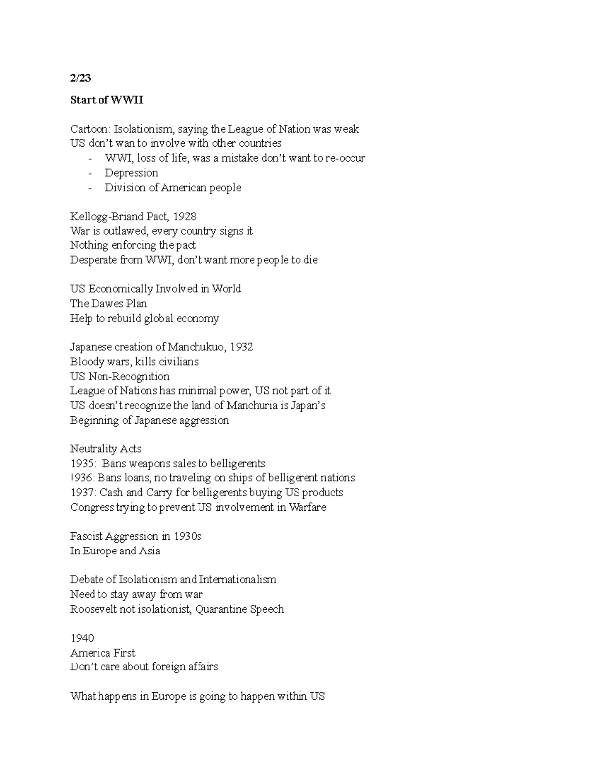 Chapter 22 Notes - Give Me Liberty (6th Ed) Summary of WWII Events ...