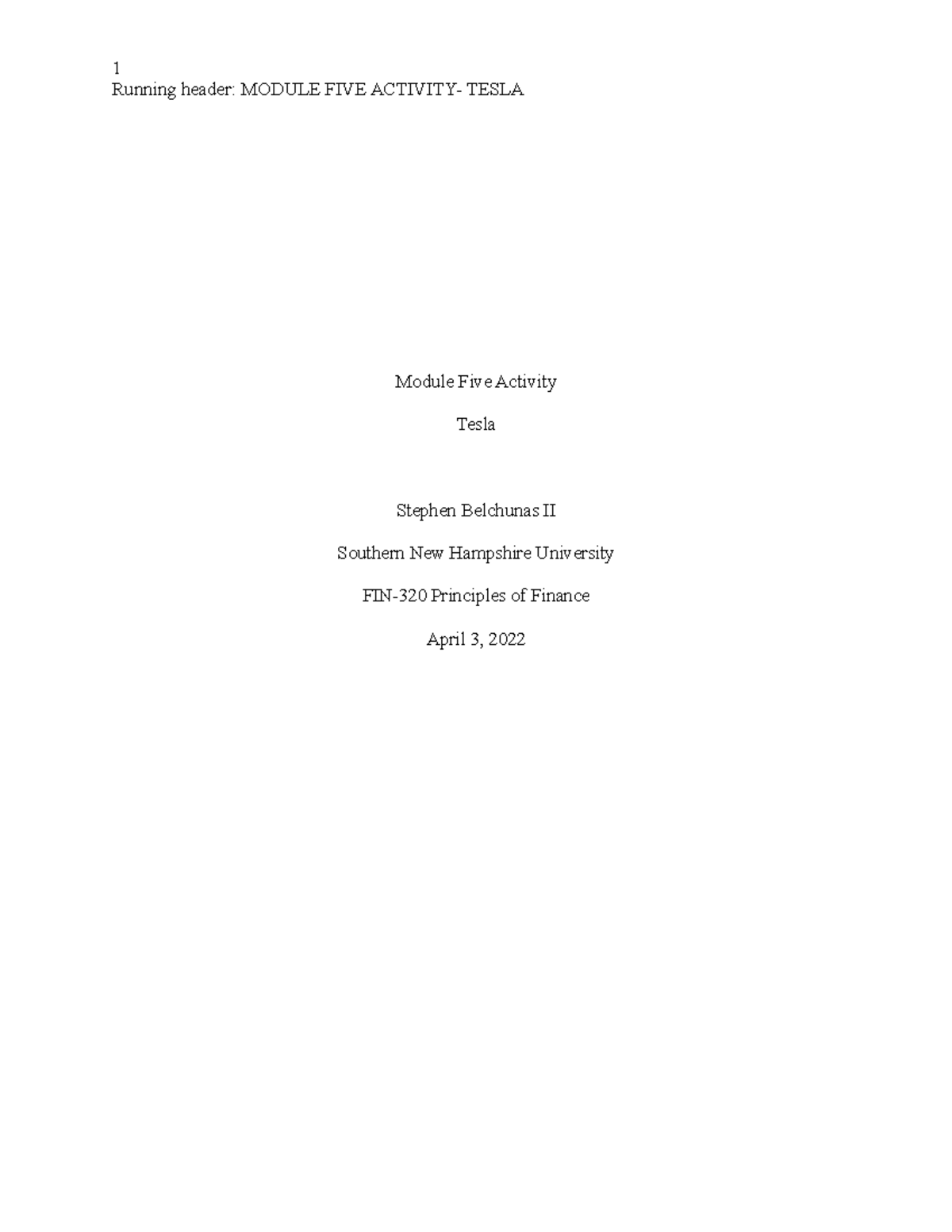 FIN-320 Module 5 Activity: Analyzing Tesla's Working Capital - Studocu
