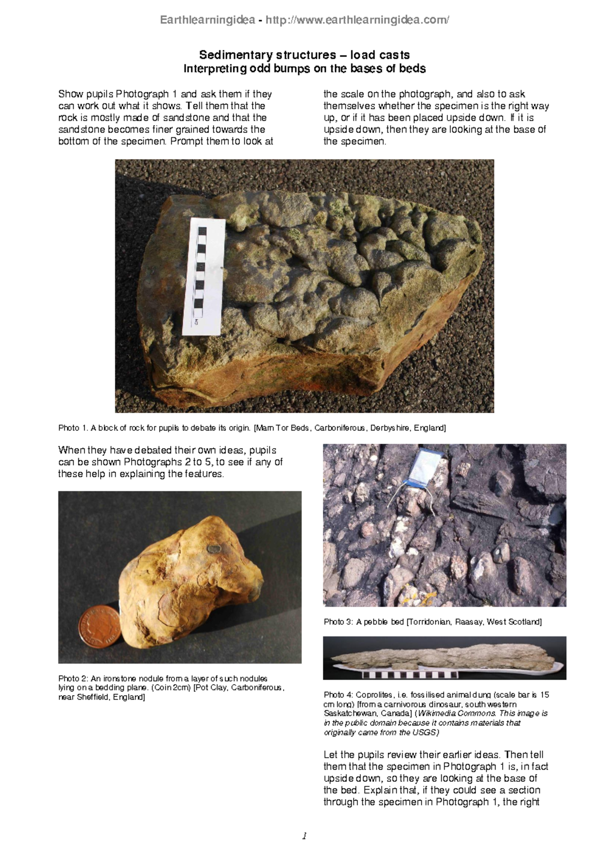 184 Load casts - Sedimentary structures – load casts Interpreting odd ...