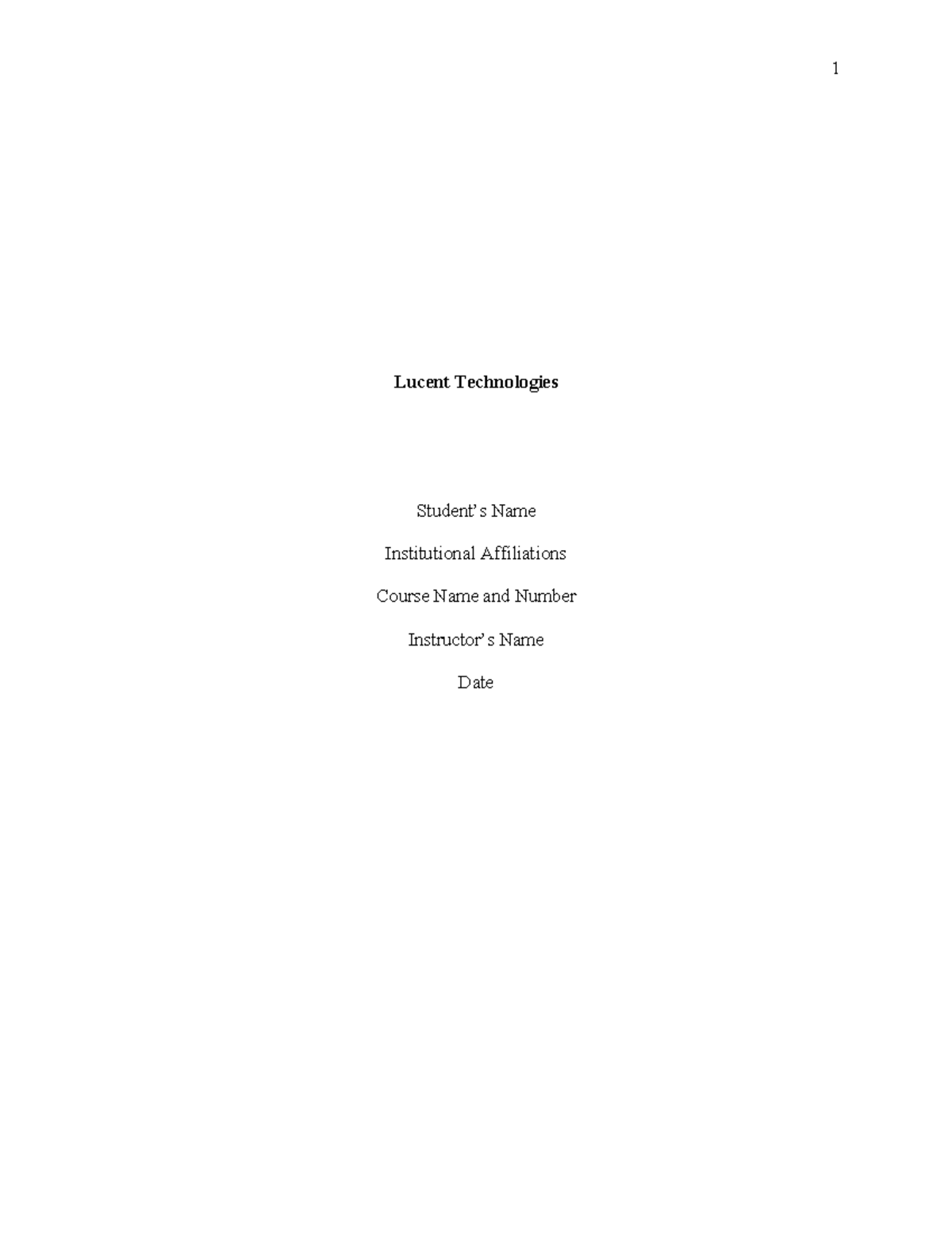 Lucent Technologies: Financial Analysis & ROE Decomposition Study - Studocu