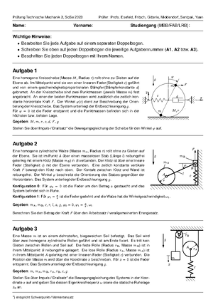 TM3_Zusammenfassung - Technische Mechanik III - Studocu