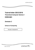COS1501 - Unisa - Theoretical Computer Science 1 - Studocu
