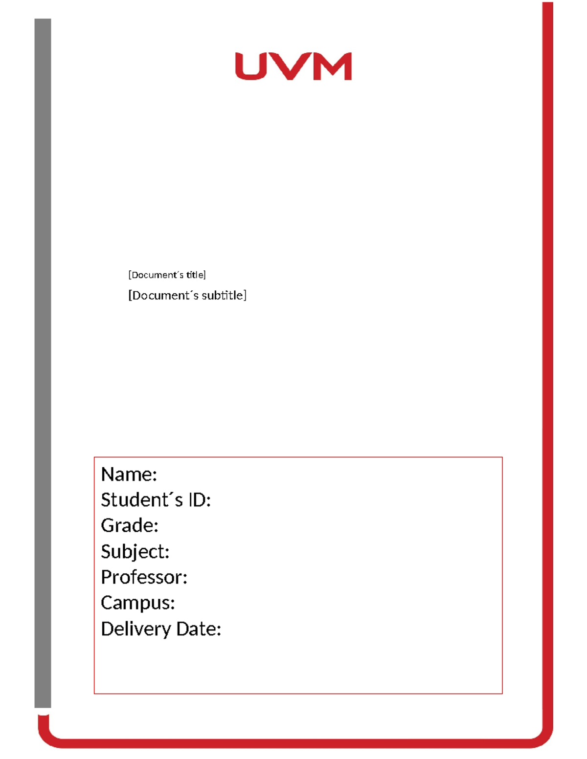 UVM´s Cover Format - Portada UVM - [Document ́s title] [Document ́s ...
