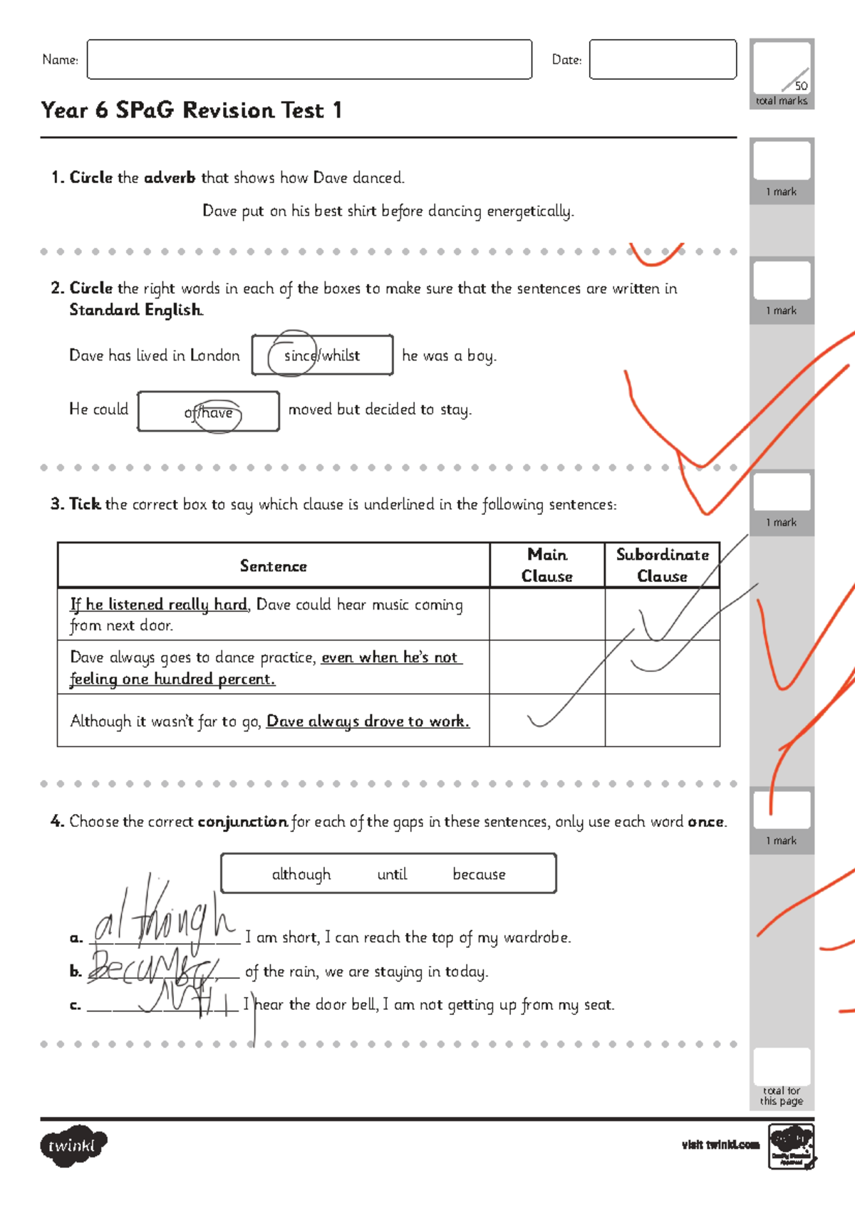 Year 6 SPaG Revision Test 1 - Practice Questions and Answers - Studocu