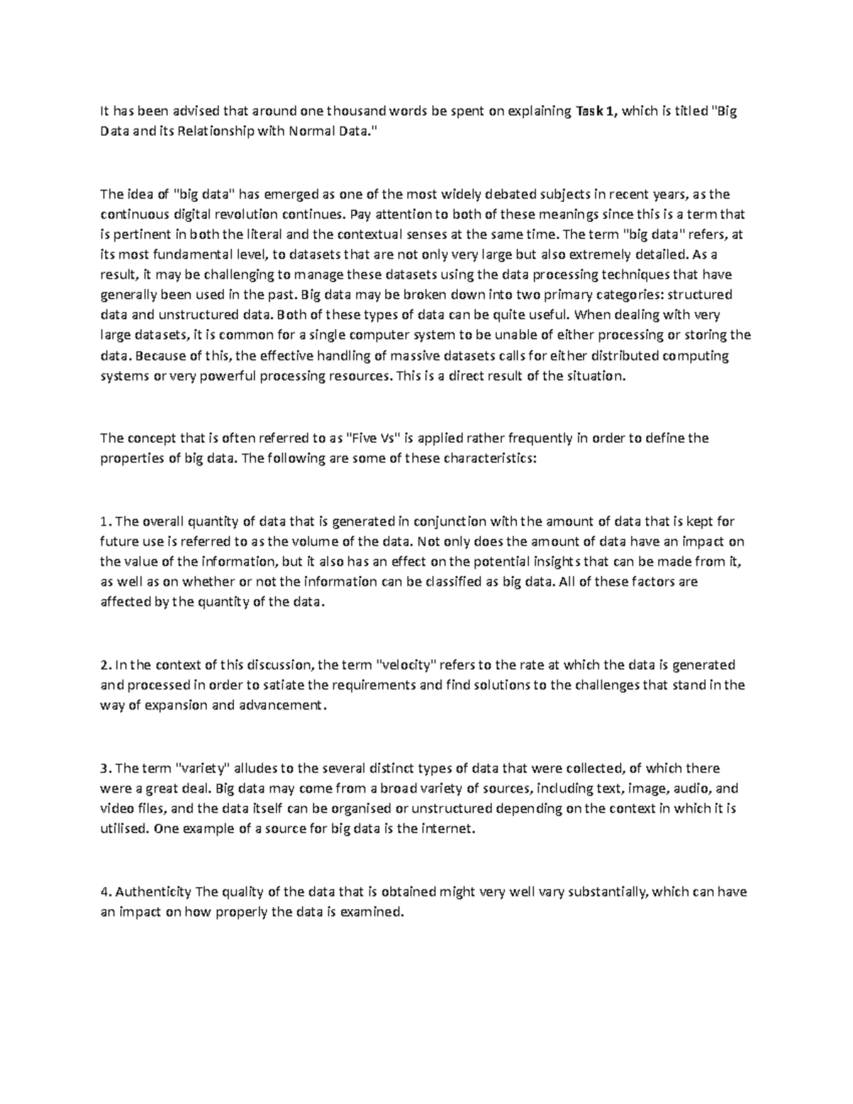 Big Data Assignment: Exploring Characteristics & Hadoop's Role - Studocu