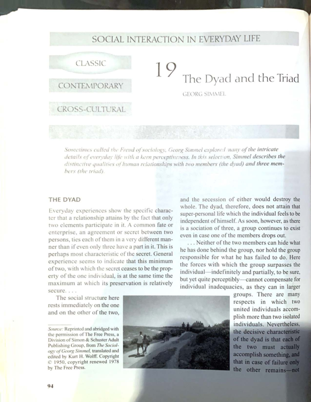 SOCIAL INTERACTION IN EVERYDAY LIFE: DYAD & TRIAD ANALYSIS (CLASSIC 19 ...