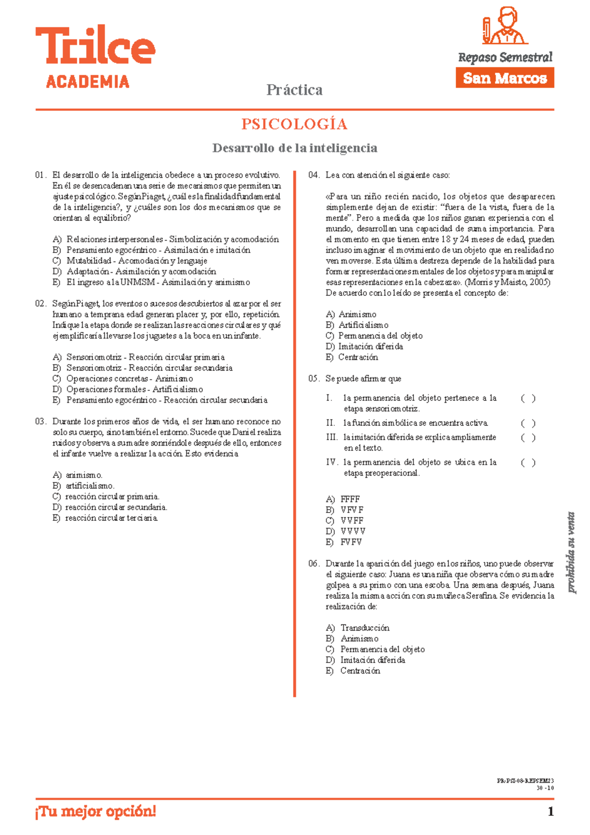 Psicología INT - Desarrollo de la Inteligencia según Piaget - Studocu