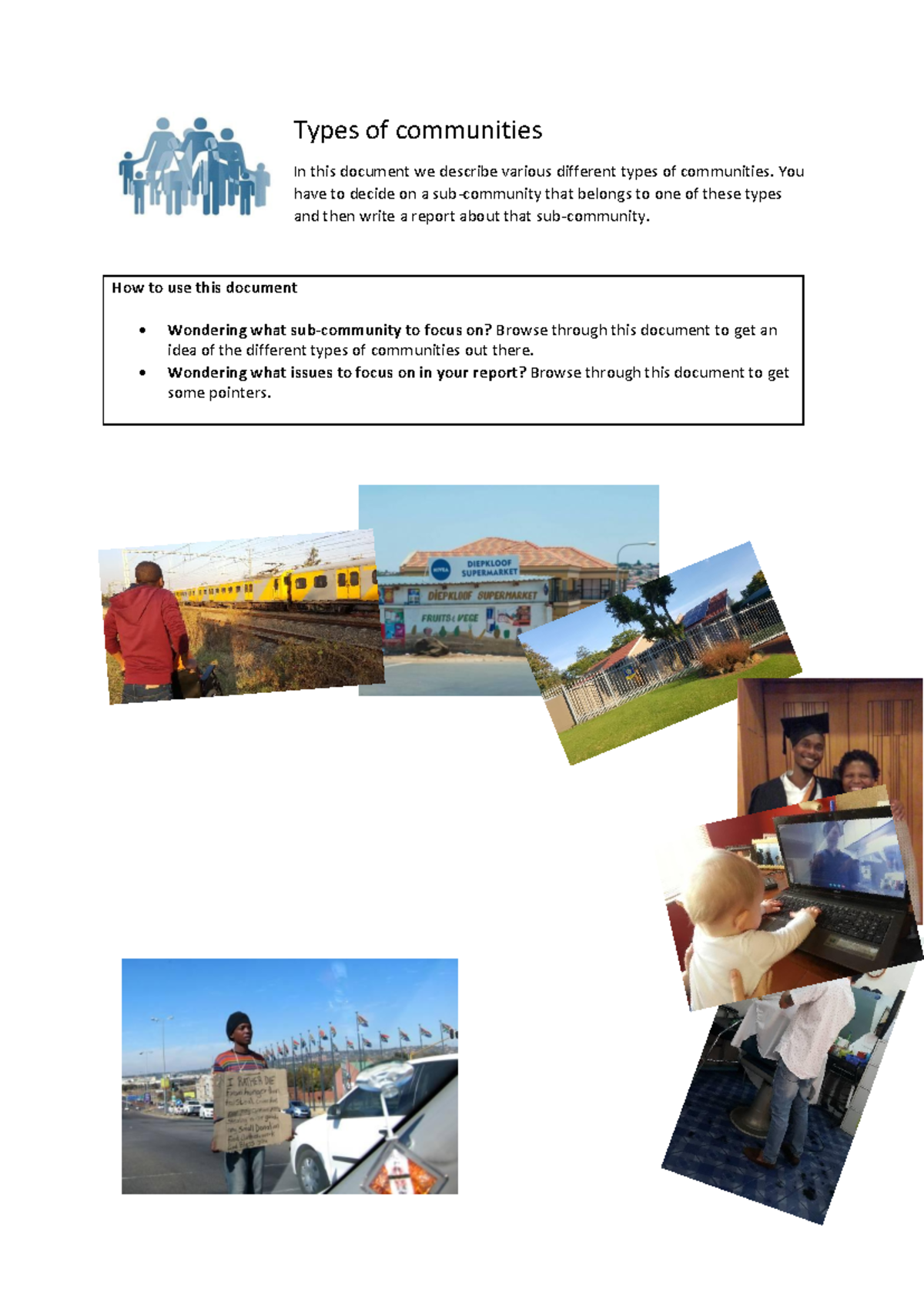 Types of communities Bongi - Types of communities In this document we ...
