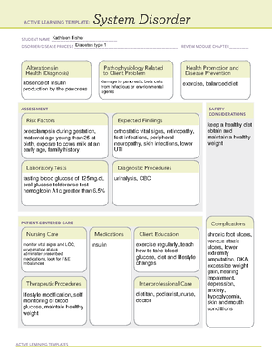 Diarrhea systemdisordertemp - ACTIVE LEARNING TEMPLATES System Disorder ...
