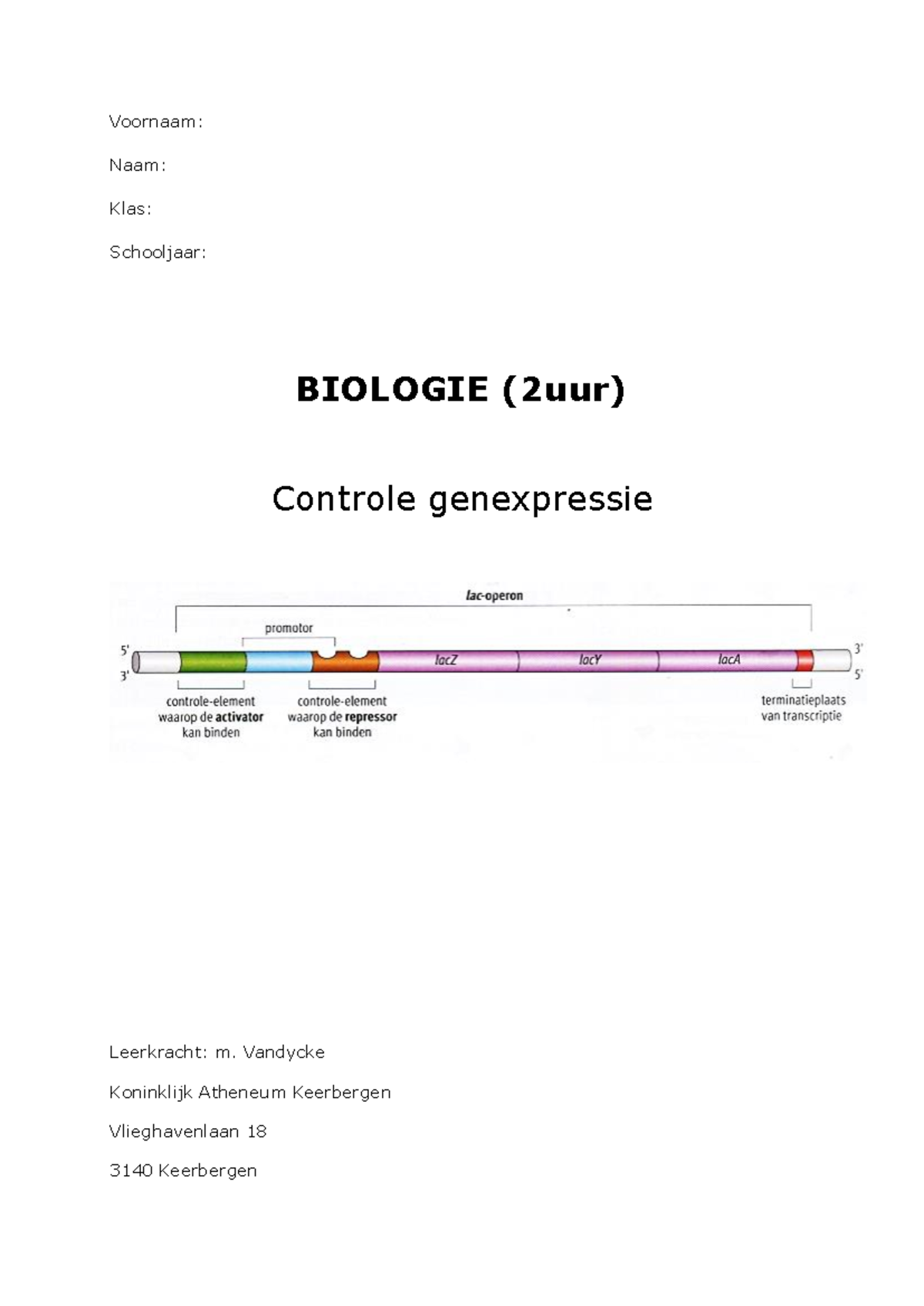 Controle van Genexpressie in Eukaryoten en Prokaryoten (BIOLOGIE ...