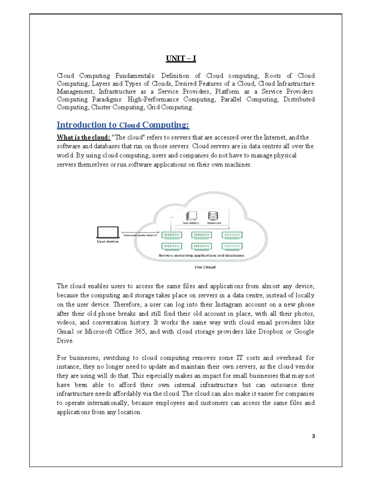 Cloud Computing Fundamentals Notes - M.SC CS TS - Studocu