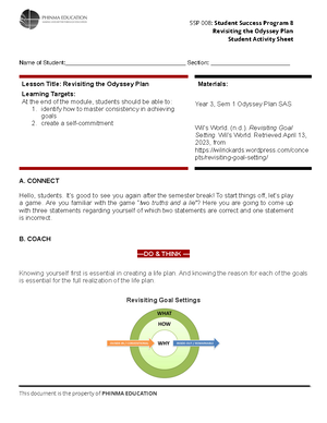 Odyssey PLAN - Lesson Title: Revisiting the Odyssey Plan Learning ...
