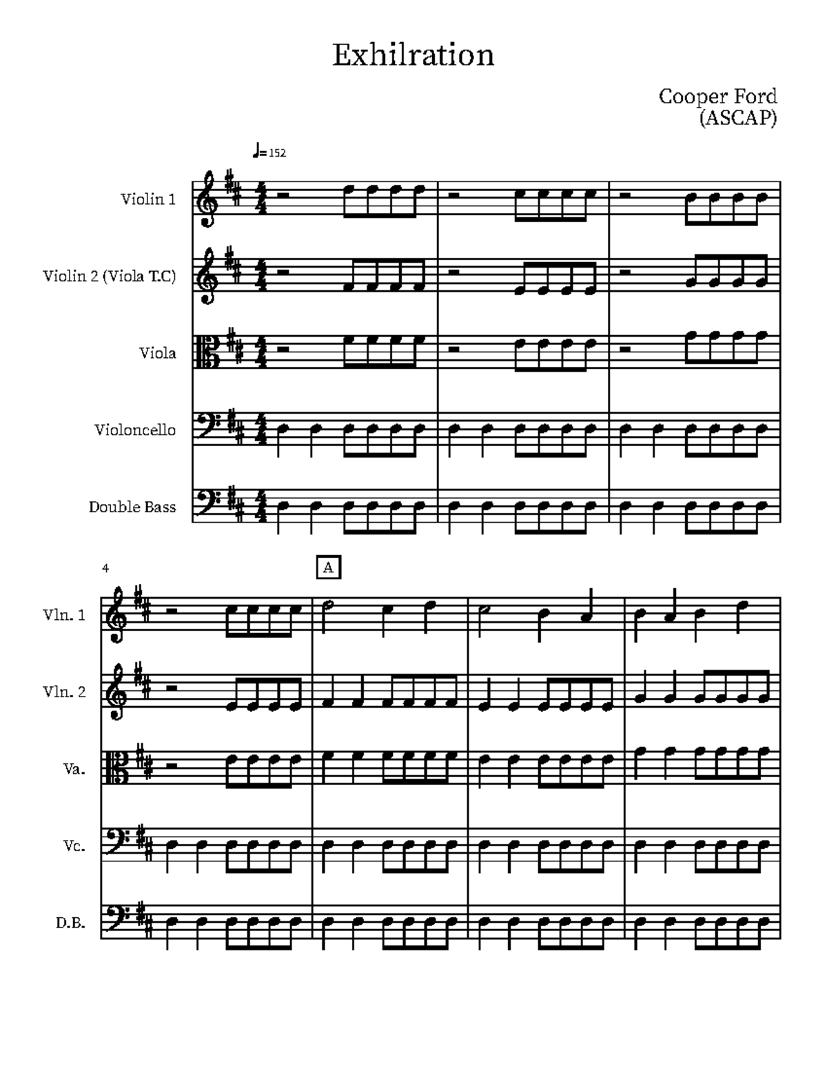 Exhilration - Violin & String Parts (ASCAP) - Studocu