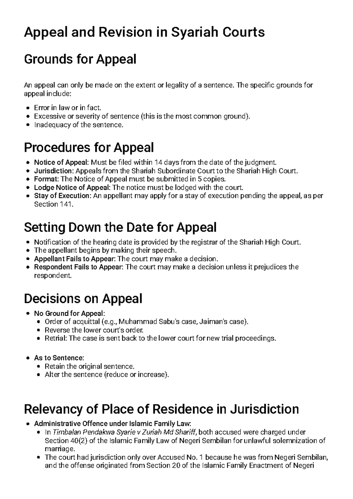 Syariah Court Procedures and Practice: Appeal & Revision Guide - Studocu