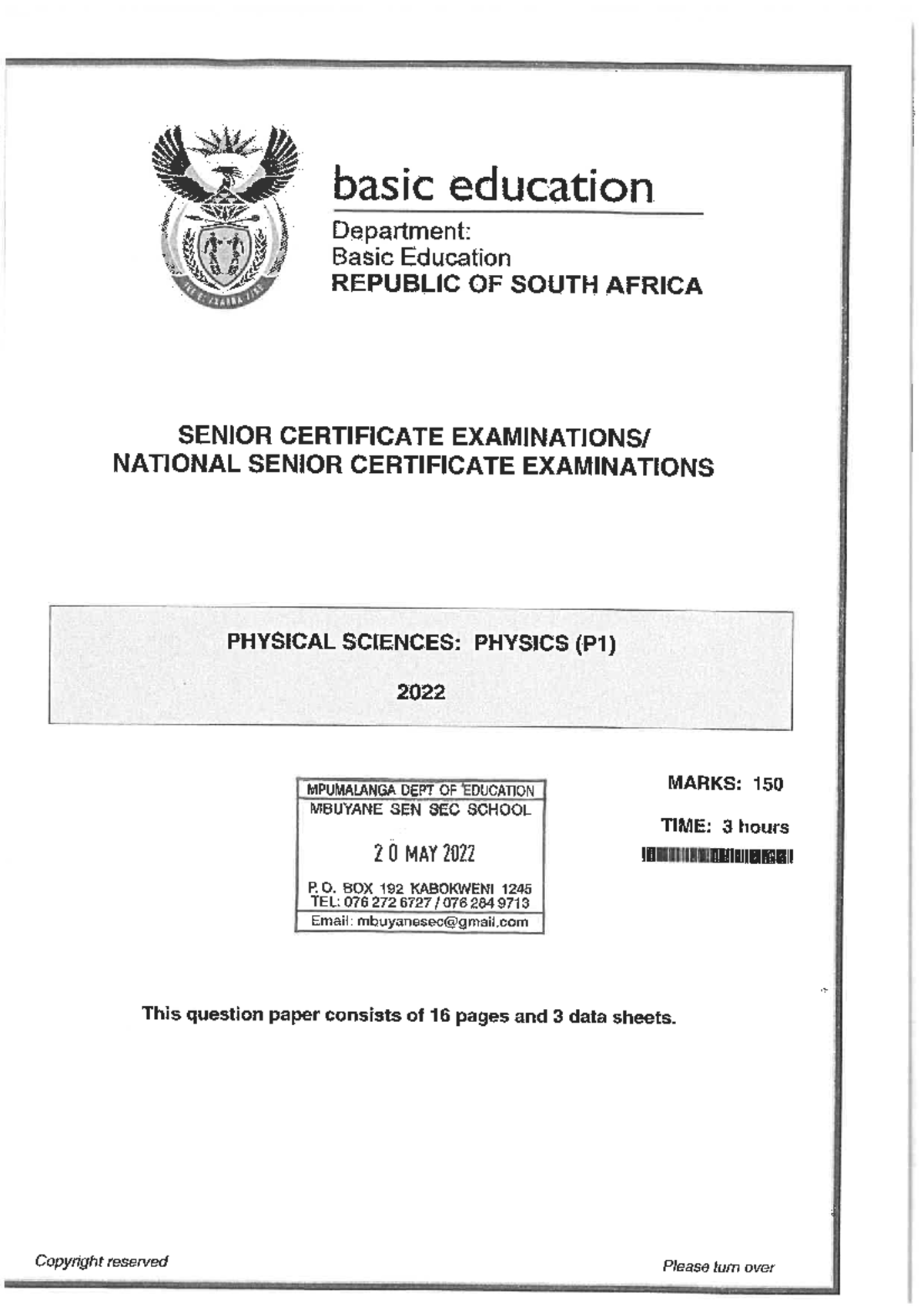 NSC 2022 JUNE P1 GR 12 PHSC - basic education Department: Basic ...