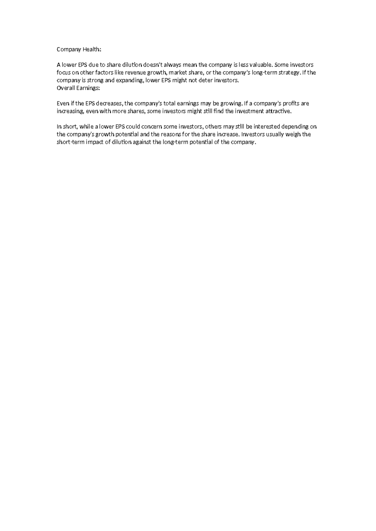 DEP Explanation: Understanding EPS and Share Dilution Impact - RAFAGTG ...