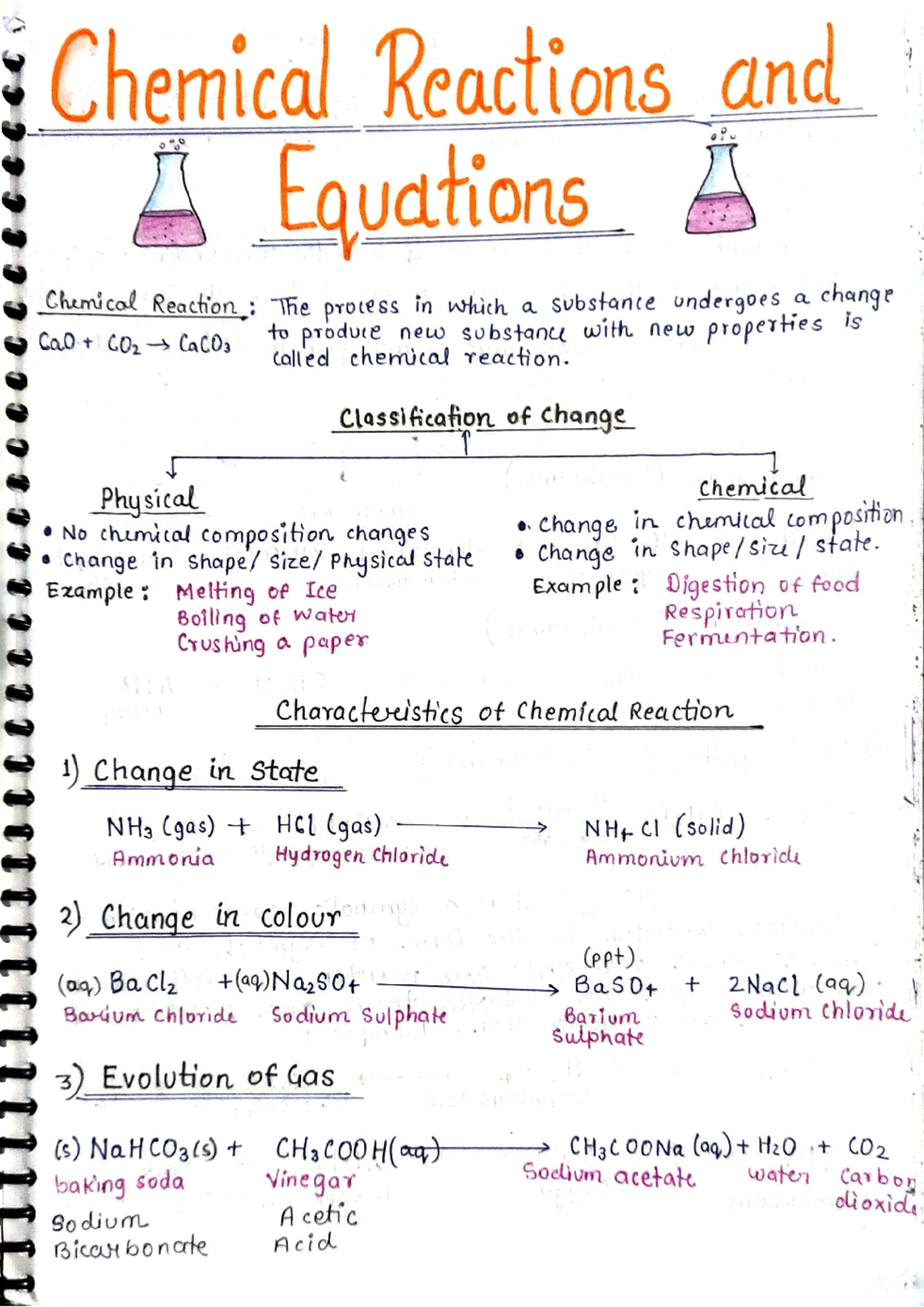 Class 10 Science: Chapter 1 Chemistry Notes on Chemical Reactions - Studocu