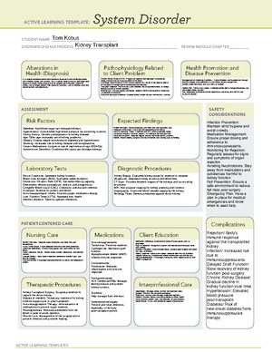 ATI Vaso-Occlusive Crisis - ACTIVE LEARNING TEMPLATES System Disorder ...