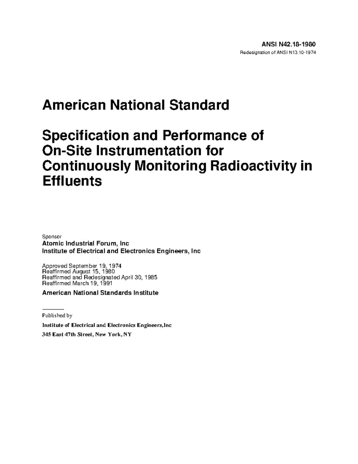 ANSI N42 - Specification and Performance of Continuous Radioactivity ...