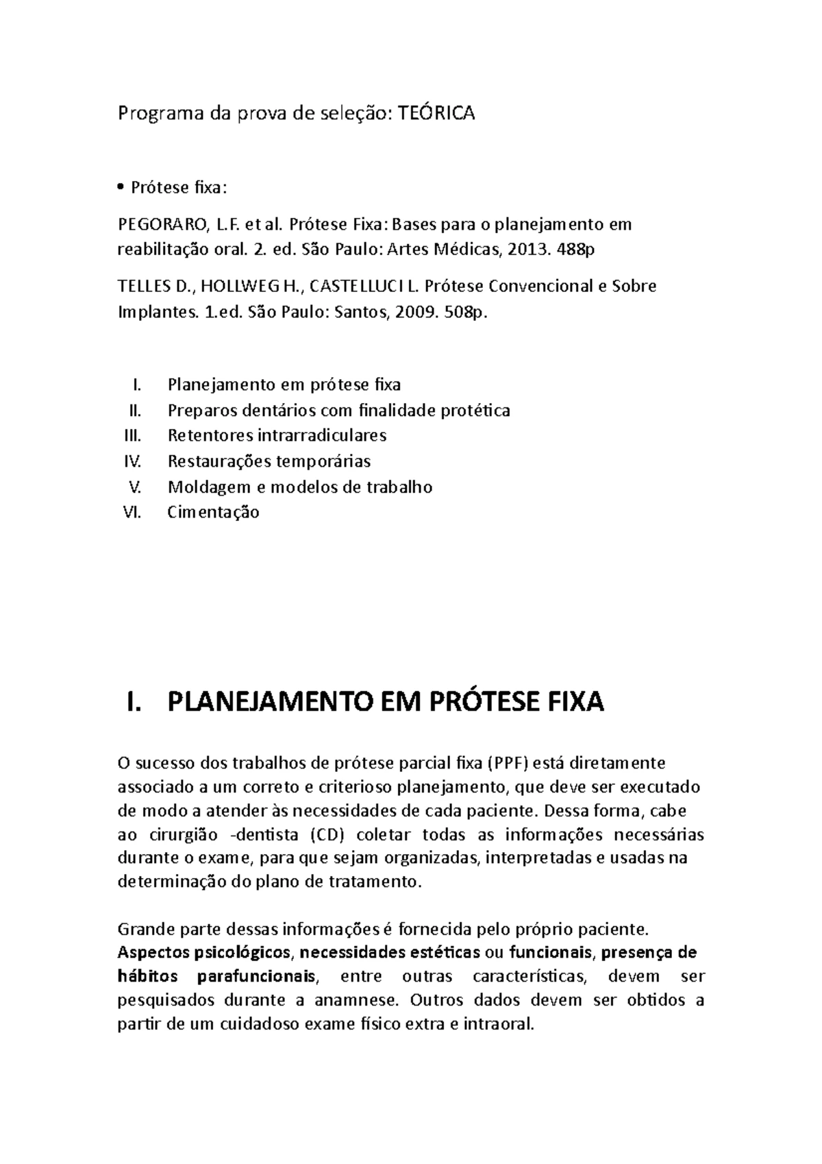 Prótese Fixa - Resumo Prótese Fixa unitária e mais elementos - PRÓTESE ...