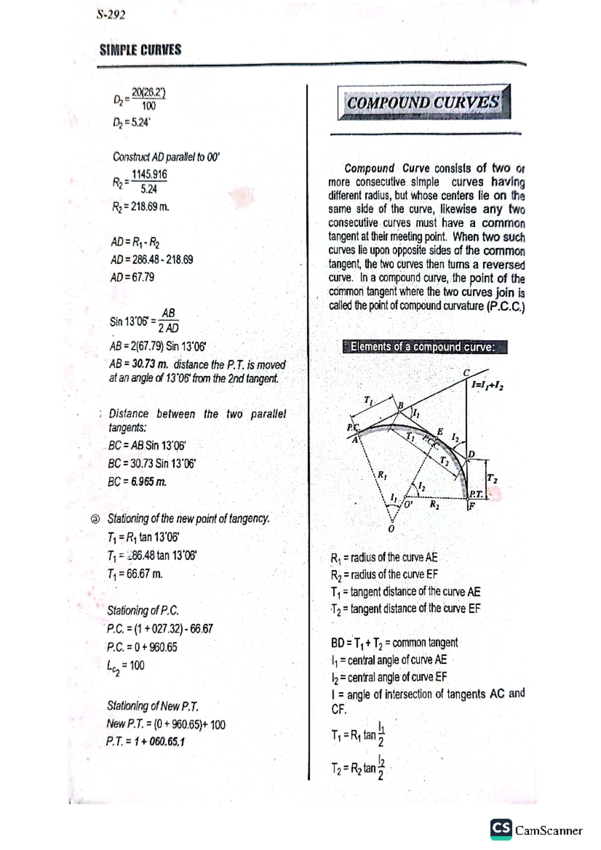 Compound-curve - yes - SIMPLE CURVES COMPOUND CURVES Construct AD ...