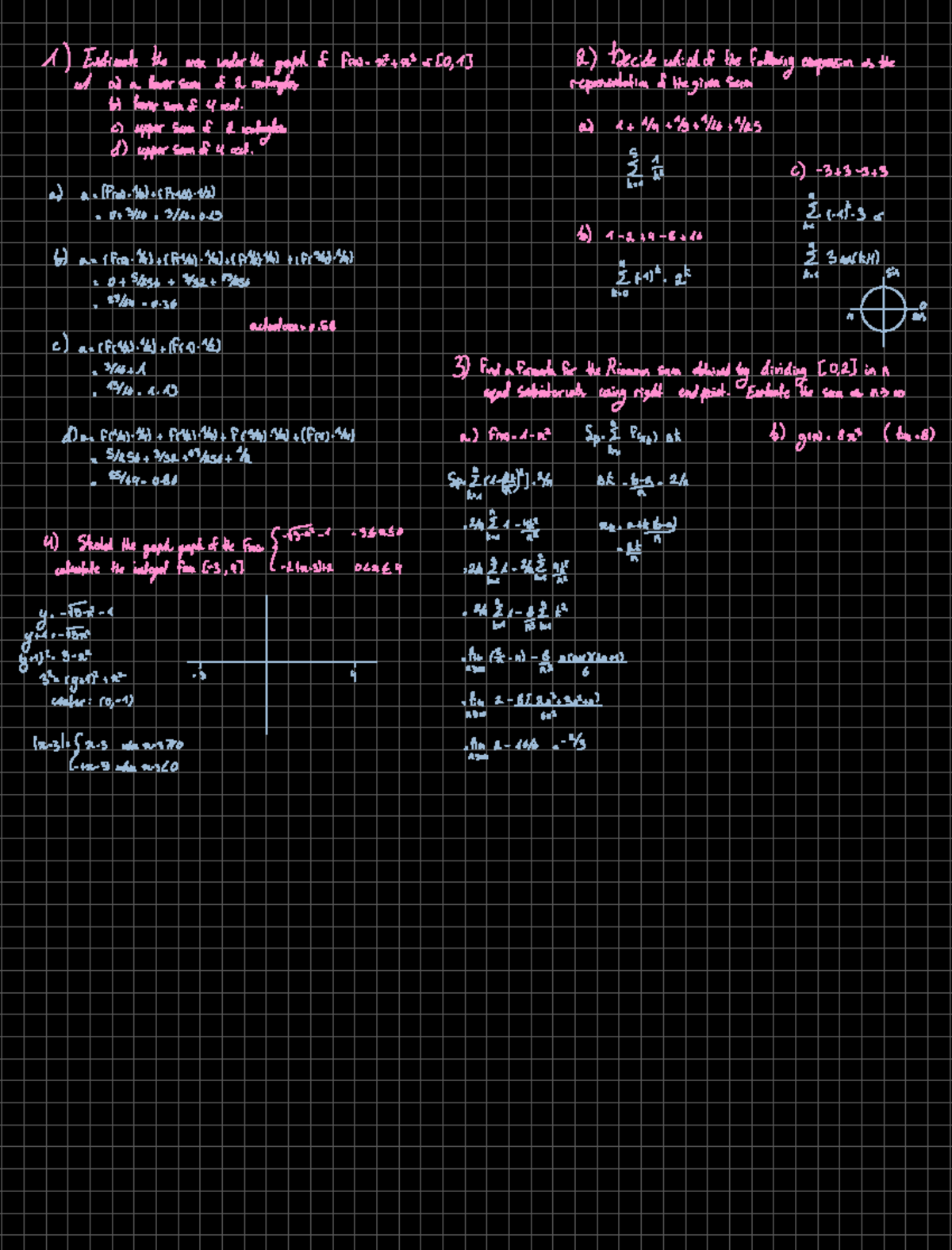 Math 205 Tutorial Notes: Area Under Graphs and Sums - Studocu